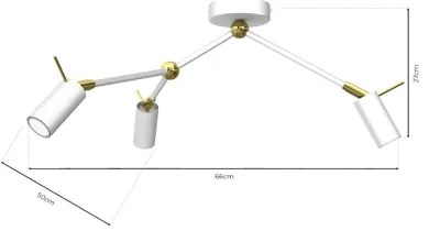 Bodové svítidlo IRIS 3xGU10/MR11/40W/230V bílá/zlatá