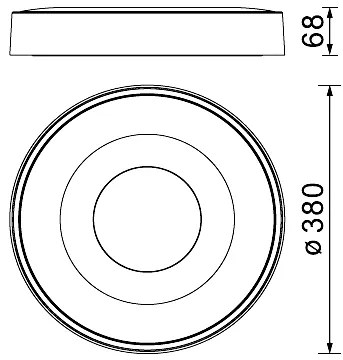 Mantra Coin, černé stropní svítidlo LED 56W 2700K-5000K s dálkovým ovladačem, průměr 38cm