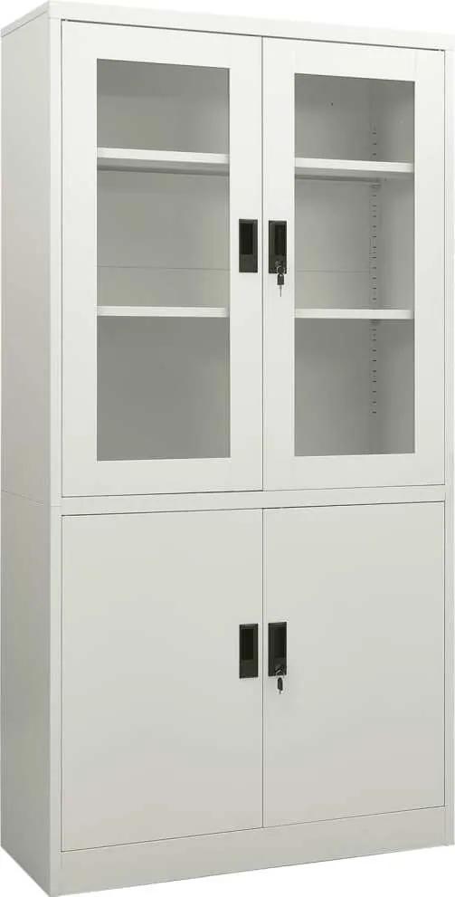 vidaXL Kancelářská skříň 90 x 40 x 180 cm ocel [335948] Barva: Bílá