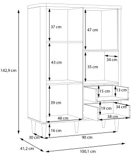 Komoda VIRO hnědá/béžová