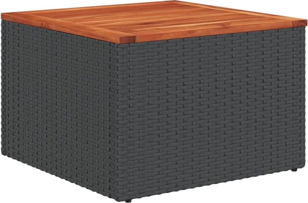11dílná zahradní sedací souprava s polštáři černá polyratan 3226078