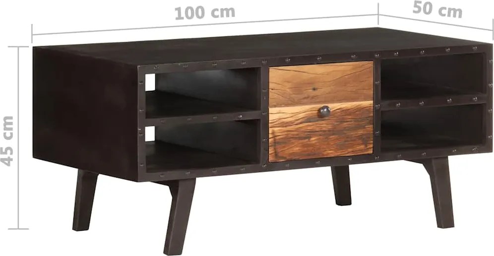 Konferenční stolek 100 x 50 x 45 cm masivní recyklované dřevo 287857