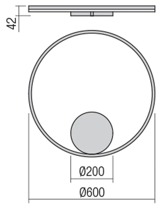 Redo 01-1907 nástěnné LED stmívatelné svítidlo Orbit bronz, 44W, 4000K, ø60cm