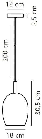 Nordlux - Lustr na lanku UMA 1xE27/40W/230V pr. 18 cm černá/kouřová