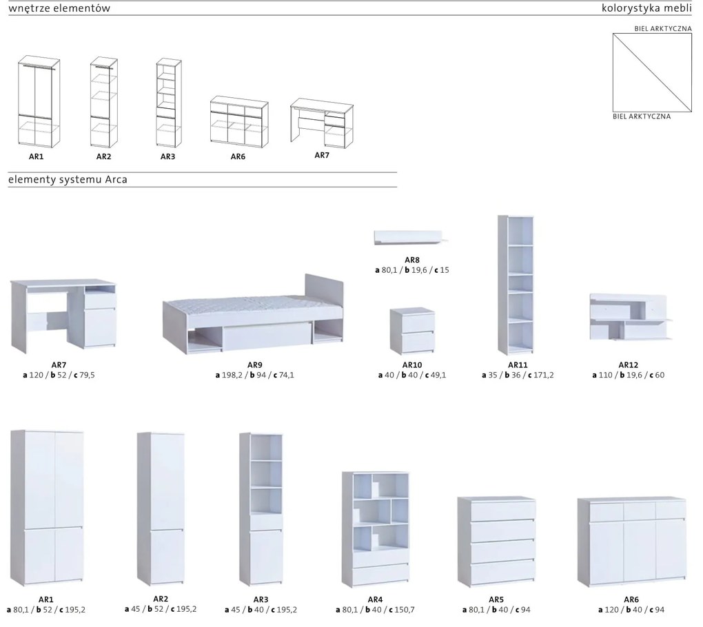 Dolmar Sestava Arca 3 Kombinace barev: Bílá + Dub Votan