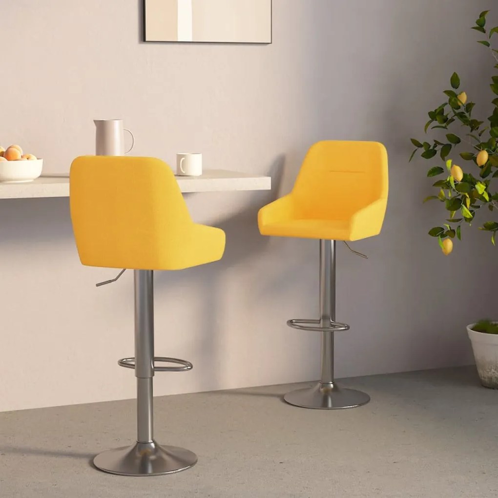 339447 vidaXL Barové židle 2 ks hořčicově žluté textil