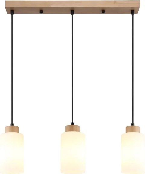 Globo 15977-3H - Lustr na lanku ROWENA 3xE27/60W/230V dub/bílá