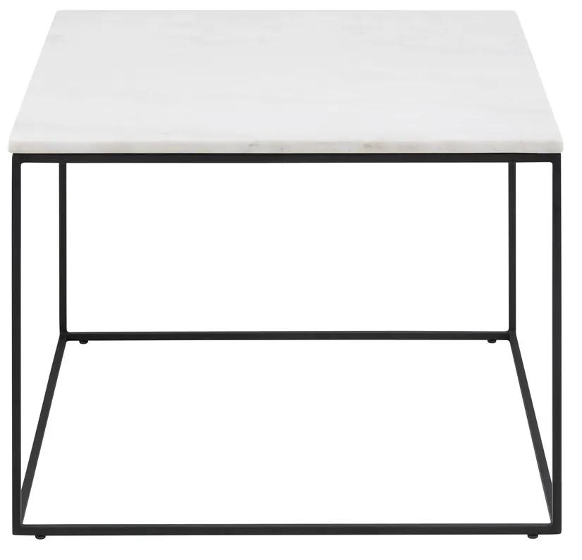 Čtvercový konferenční stolek s mramorovou deskou Černo - bílý OMEN