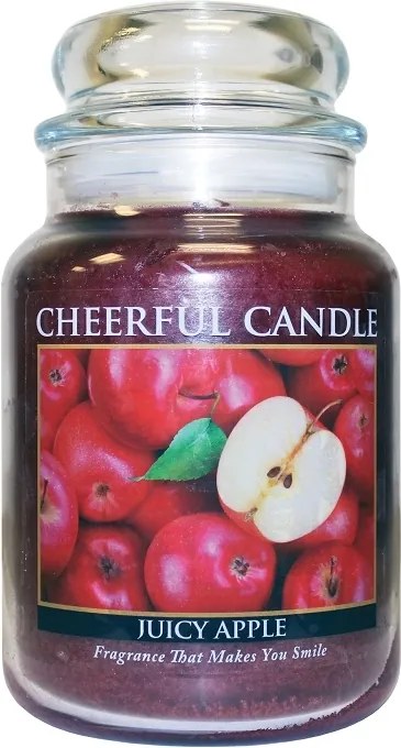 Cheerful Candle Vonná svíčka ve skle Šťavnaté Jablko - Juicy Apple, 24oz