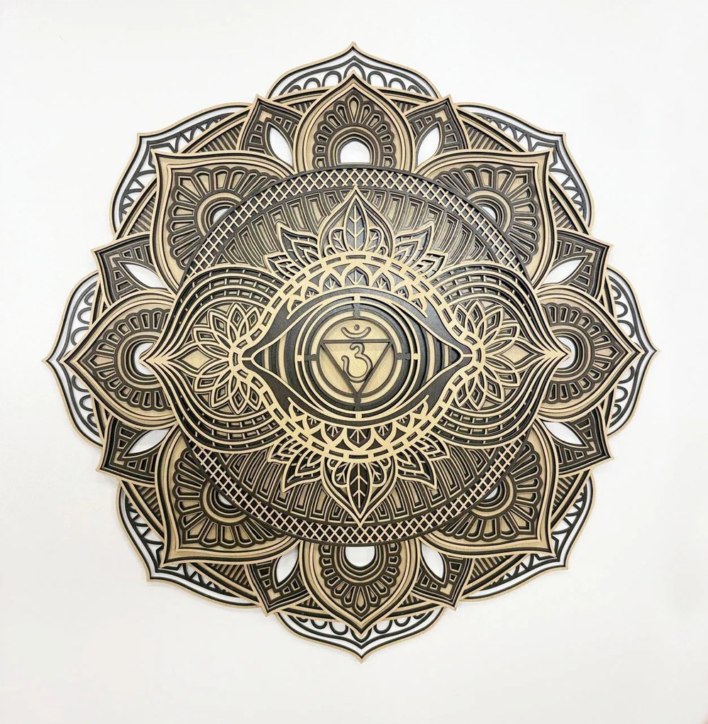 dřevo života Dřevěná 8 vrstvá mandala ROVNOVÁHY Zvolte rozměr (cm): 80x80, Zvolte barvu dekoru: Buk-Ořech