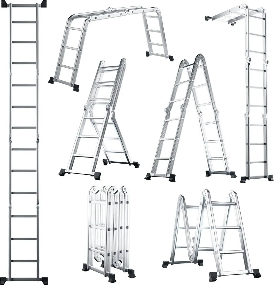 Costway 7-in-1 víceúčelový žebřík vyrobený z hliníkového lešení žebříku pojme až