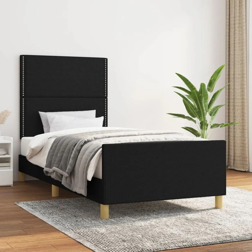 Rám postele bez matrace černý 100 x 200 cm textil 3124954