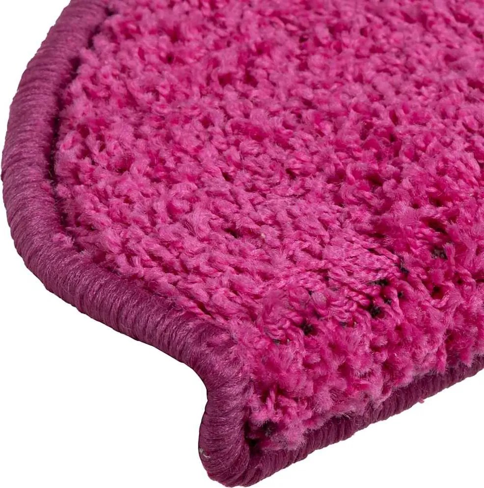 Schodové rohože 15 ks 65 x 21 x 4 cm růžové, půlkulaté, velké 322381