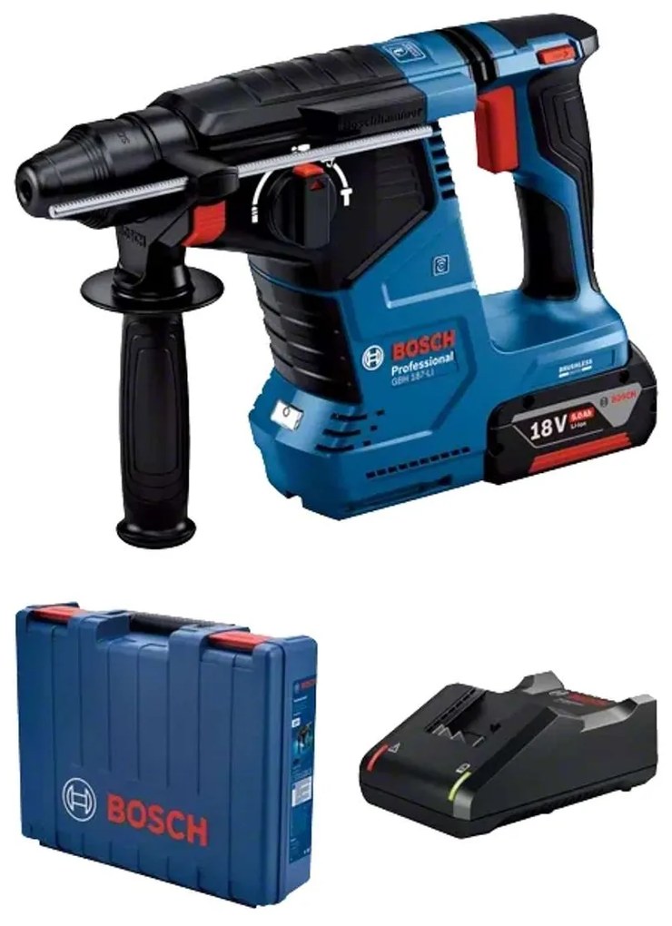 Bosch - 18V AKU vrtací kladivo, 1x aku 5,0 Ah, nabíječka 0611923022