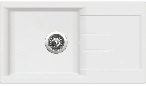 EBS Standard 780 Granitový dřez s odkapem oboustranné provedení, 78x44 cm, bílá