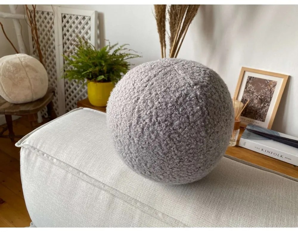 Dekorační polštář z materiálu bouclé ø 25 cm Top – Mioli Decor