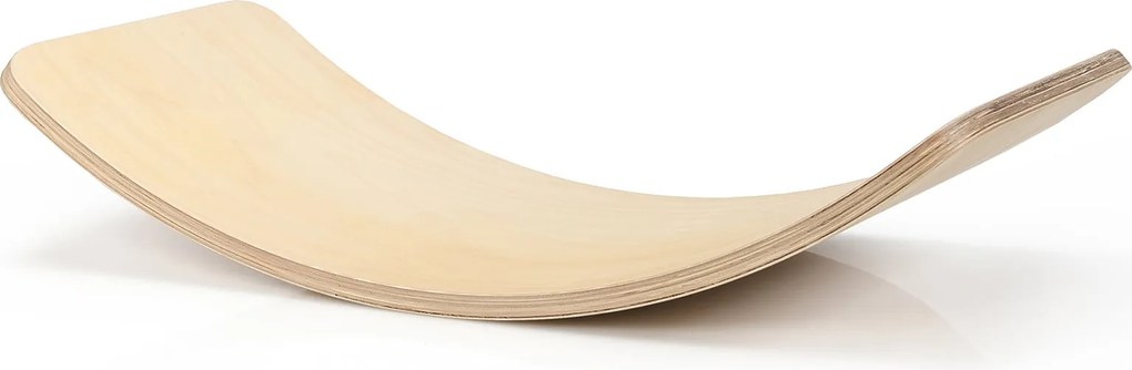 Costway Balance Board Curvy Board Balanční prkno ze dřeva – 90 × 30 cm, přírodní