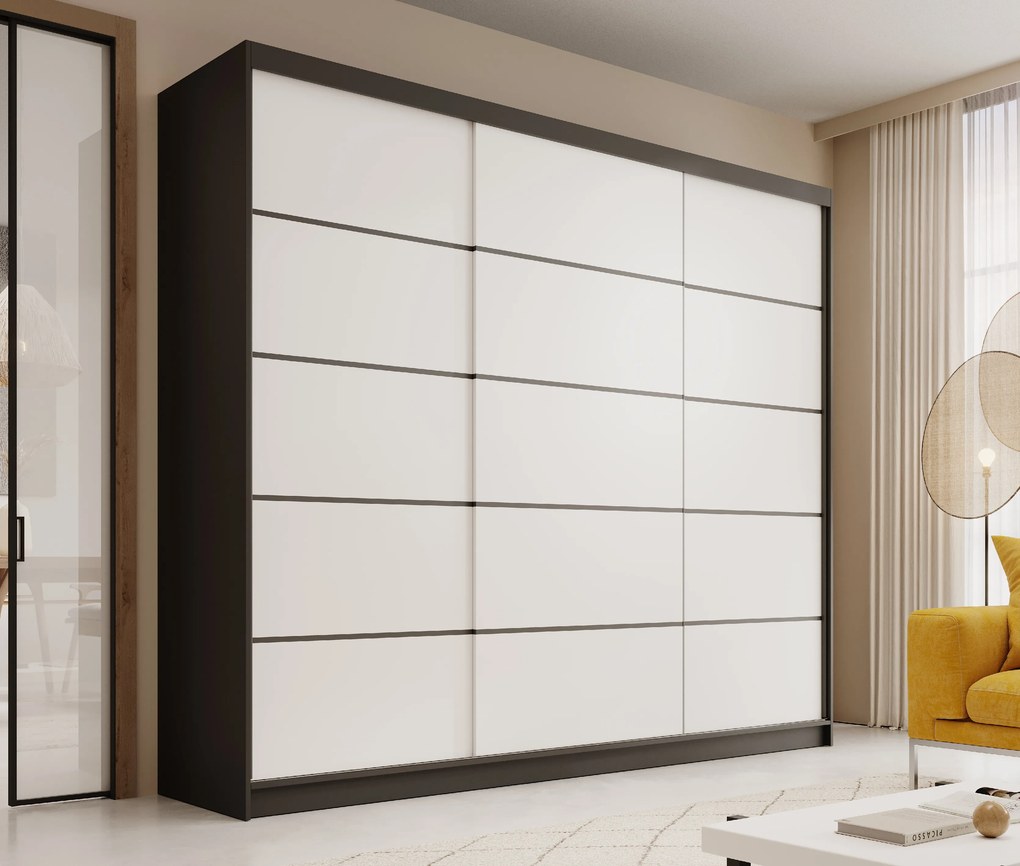ADRK Furniture Posuvná skříň Andy 250 ADRK-SW-AND-BW-250