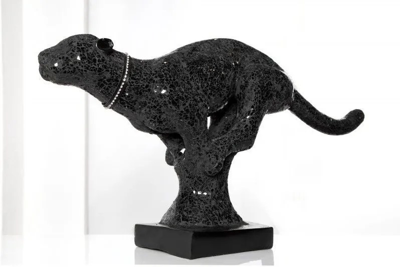 Deflee skulptura PANTHER BLACK SKU30076polyresin  90 cm x 45 cm x 20 cm