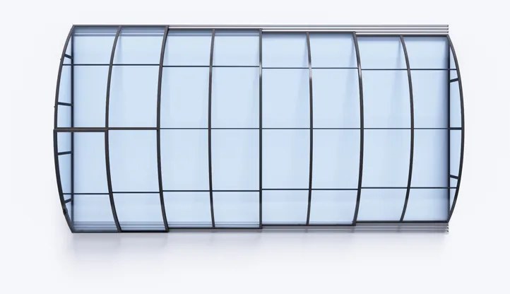 Bazénové zastřešení ALBIXON Klasik Clear 413 × 850 cm