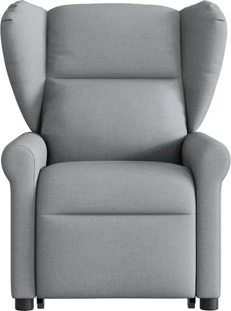 Zvedací polohovací křeslo světle šedé textil 3303374
