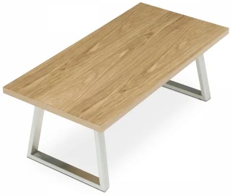 Konferenční stolek 120x60 MDF dýha dub kovové nohy broušený nerez CT-W1515 OAK