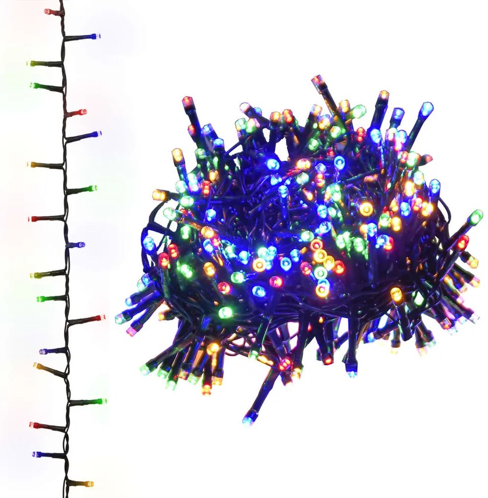343262 vidaXL Světelný LED řetěz s 1 000 LED diodami vícebarevný 25 m PVC