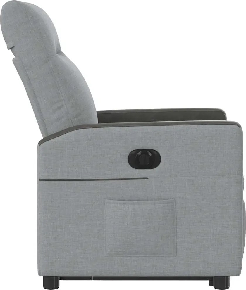 Elektrické zvedací polohovací křeslo světle šedé textil 3324066