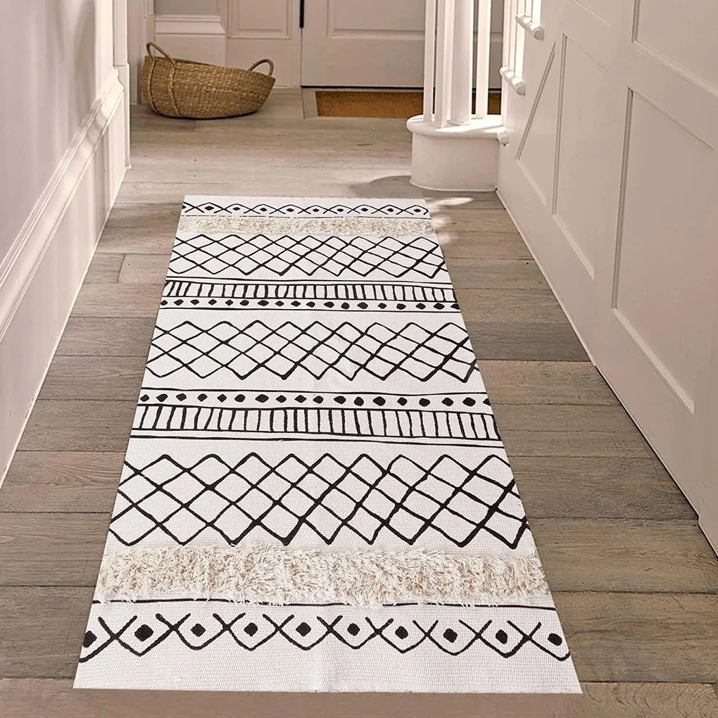 Tutumi, koberec Boho 160x50 cm 322151, bílá-šedá, HOM-06807