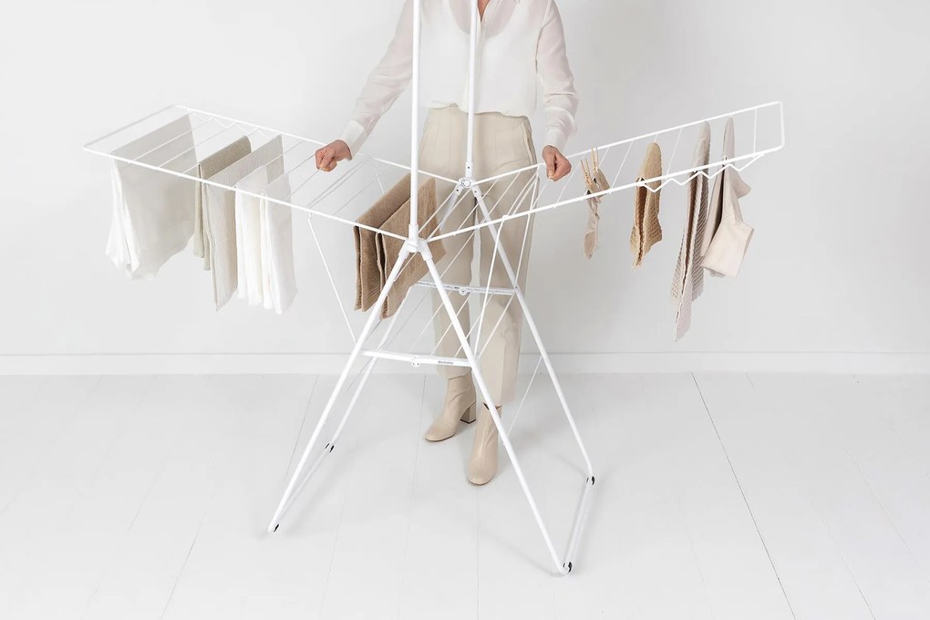 Domácí sušák na prádlo Hangon s tyčí 181 cm kovově šedý
