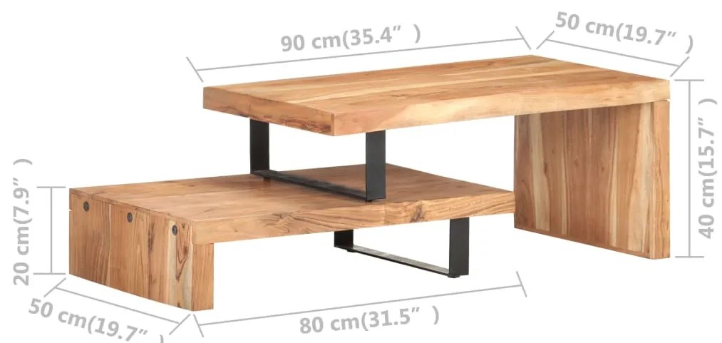 vidaXL Marketos 2dílný set konferenčních stolků masivní akáciové dřevo