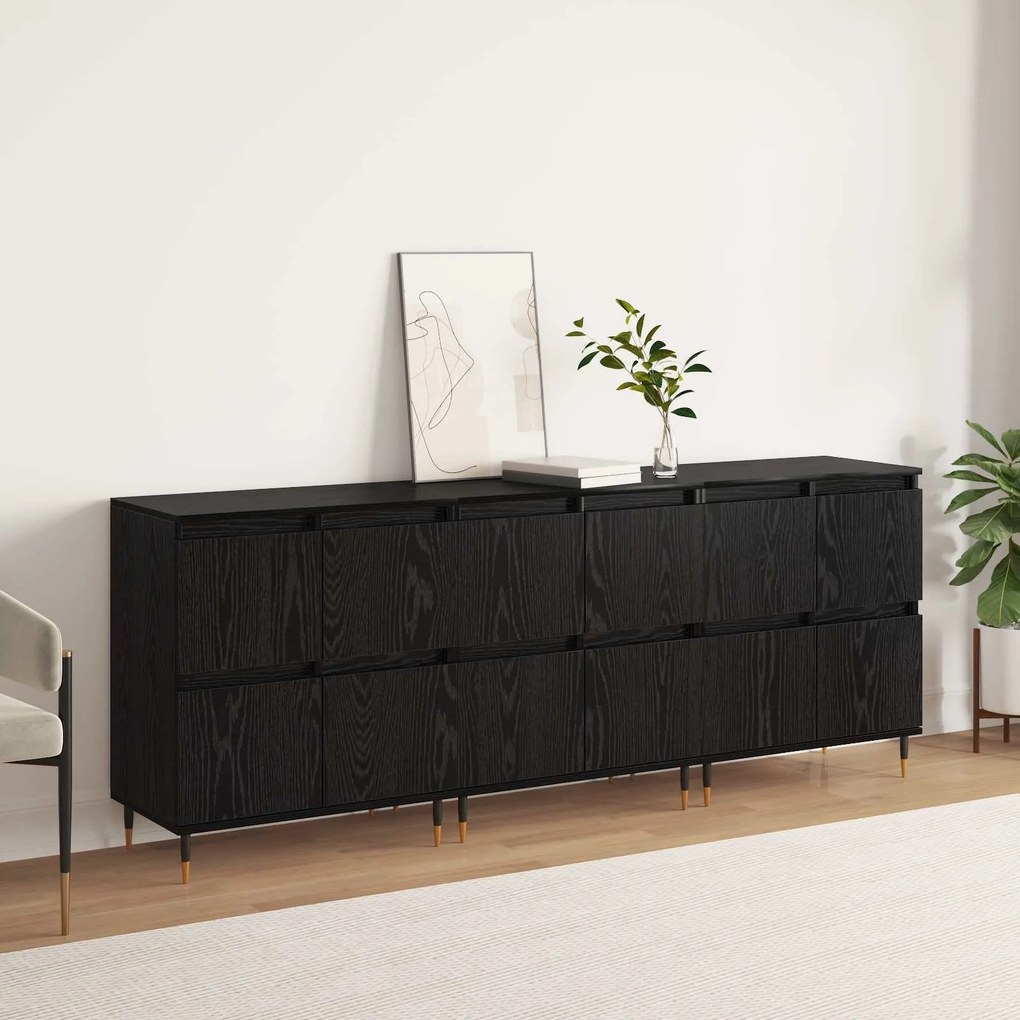Úložná skříňka 3 ks Černý dub 60 x 35 x 70 cm 3394511