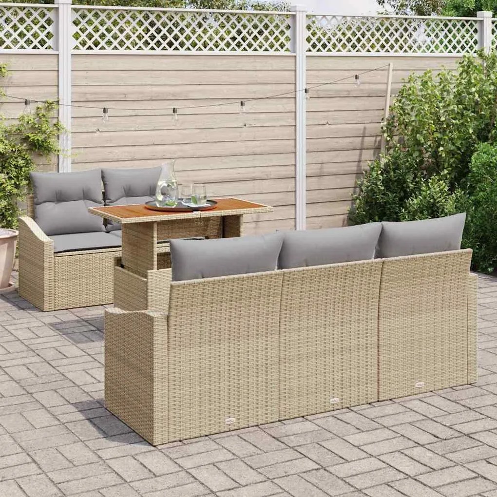 Sada zahradních pohovek 6 ks Beige a šedá 3349776
