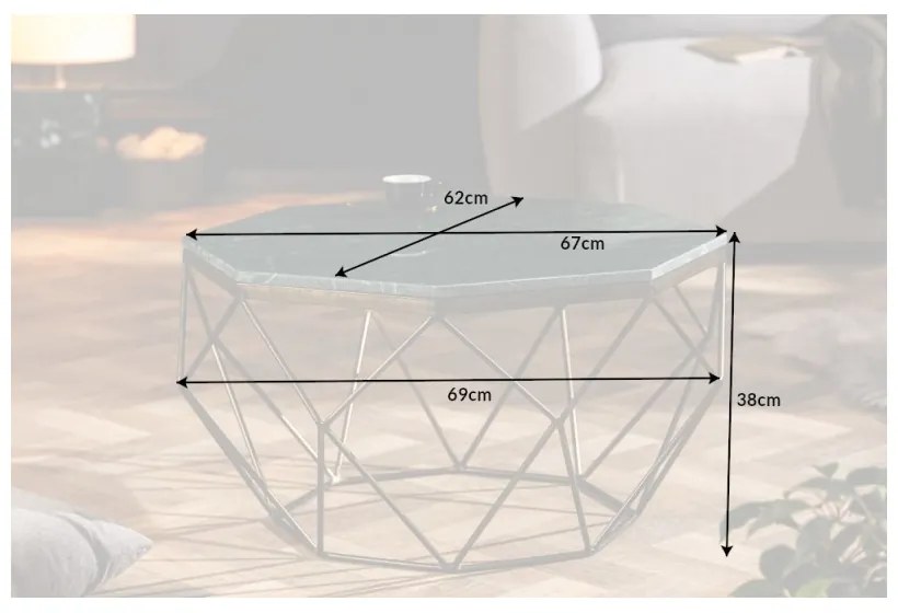 Massive home | Konferenční stolek DIAMOND NOBLES 69 CM zelený mramor