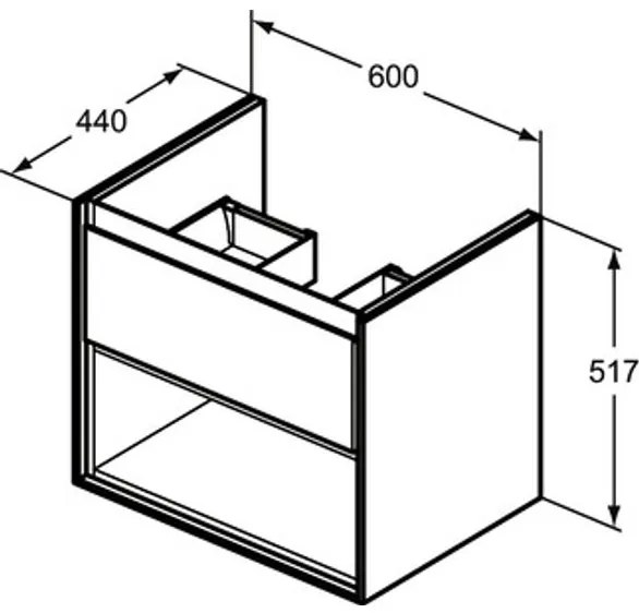 Ideal Standard Connect Air Skříňka pod umyvadlo, 60x44x51,7 cm, dekor světlé dřevo E0826UK