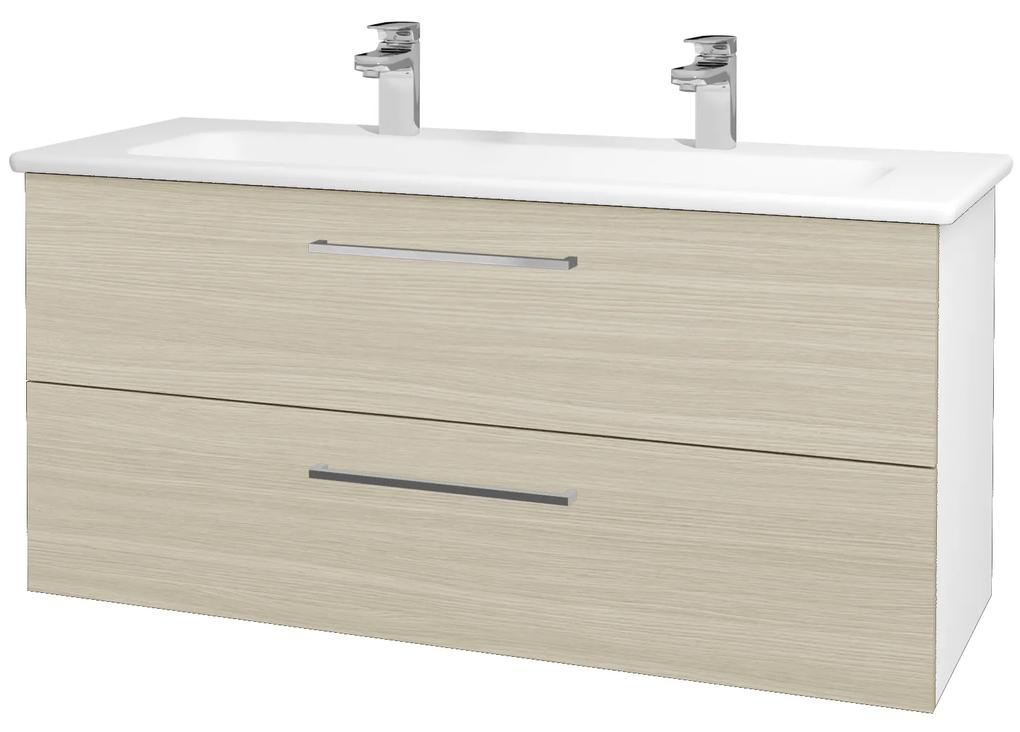 Dřevojas Koupelnová skříň GIO SZZ2 120 Varianta: N01 Bílá lesk / Úchytka T04 / D01 Beton