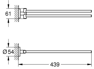 GROHE 411832430 - Držák na ručníky START 439 mm černá
