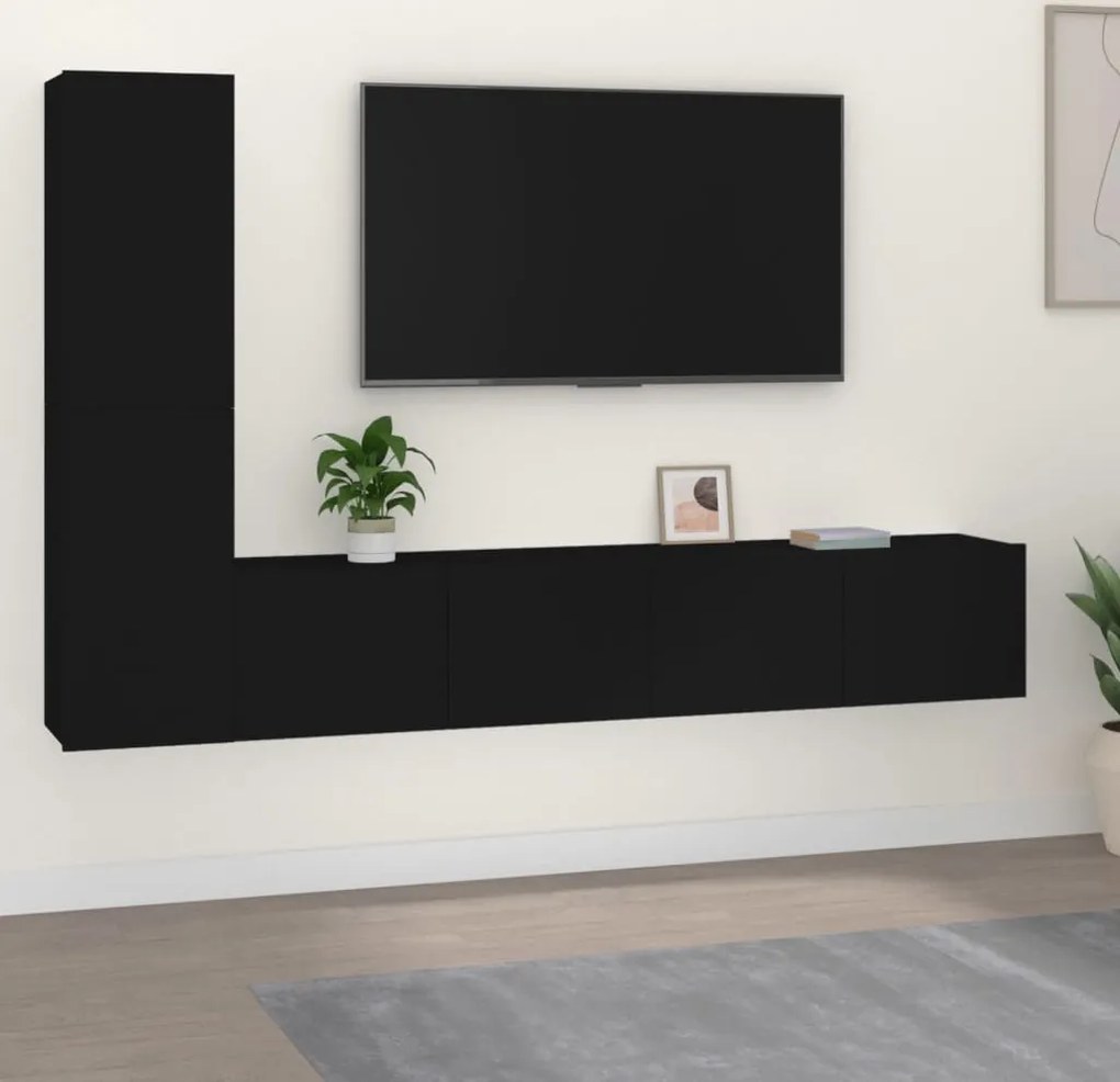vidaXL 4dílný set TV skříněk kompozitní dřevo [3114314] Barva: šedá sonoma