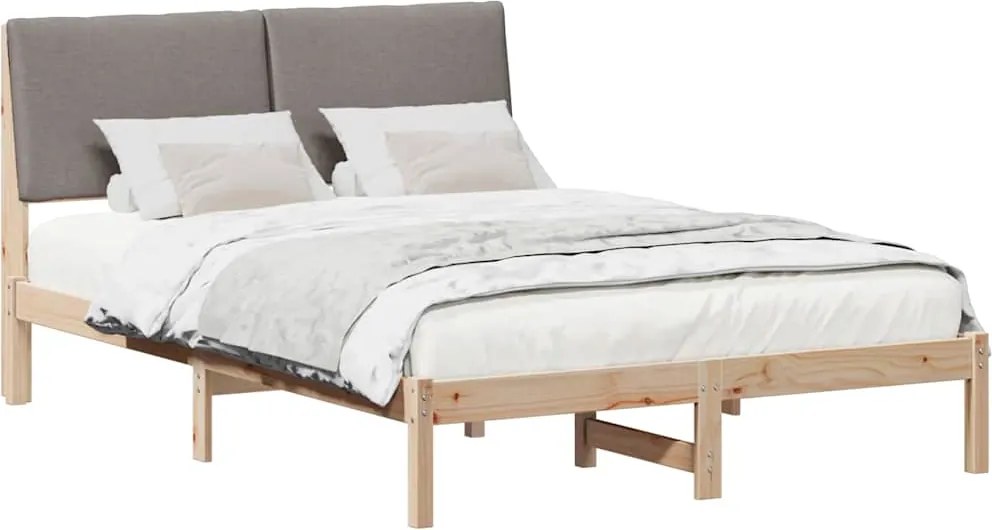 Rám postele Hnědá a taupe 150 x 200 cm Masivní borovicové dřevo 3394376