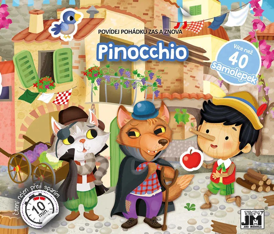 JIRI MODELS Povídej pohádku Pinocchio knížka samolepková 0