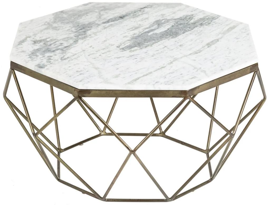 OnaDnes -20% Moebel Living Bílý mramorový konferenční stolek Centurio 69 cm