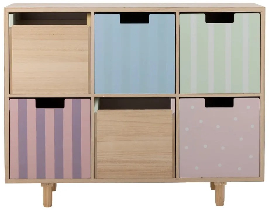 Dětská komoda z masivu pavlovnie v přírodní barvě 55x88,5x25,5 cm Calle – Bloomingville Mini
