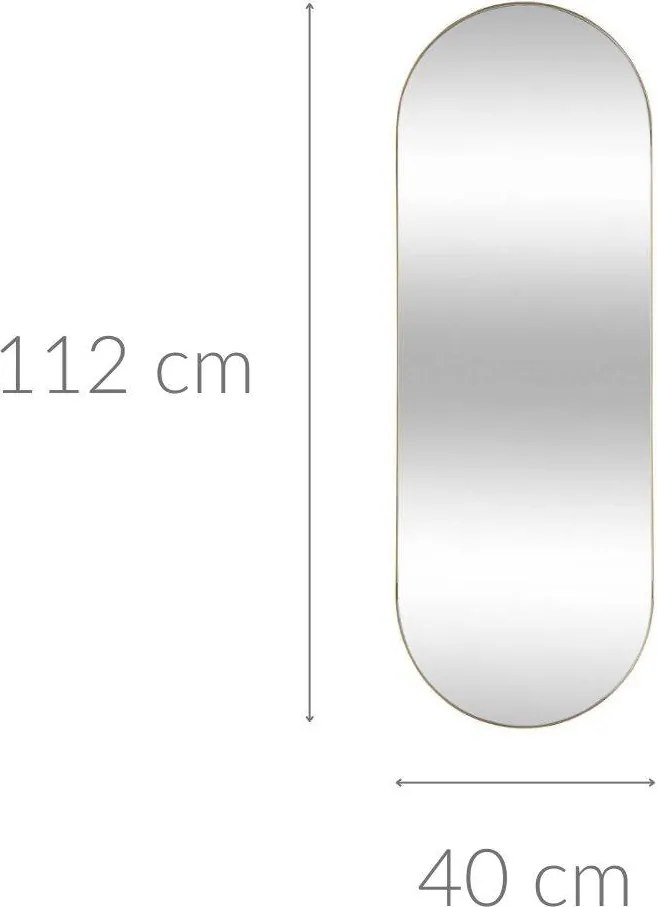 Vysoké zrcadlo od stropu ke podlaze SELENA 40 x 112 cm, zlatá