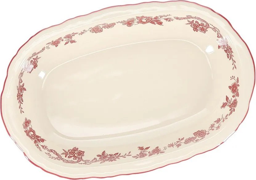 Vínový/slonovinový servírovací porcelánový talíř Cyril – S|P Collection
