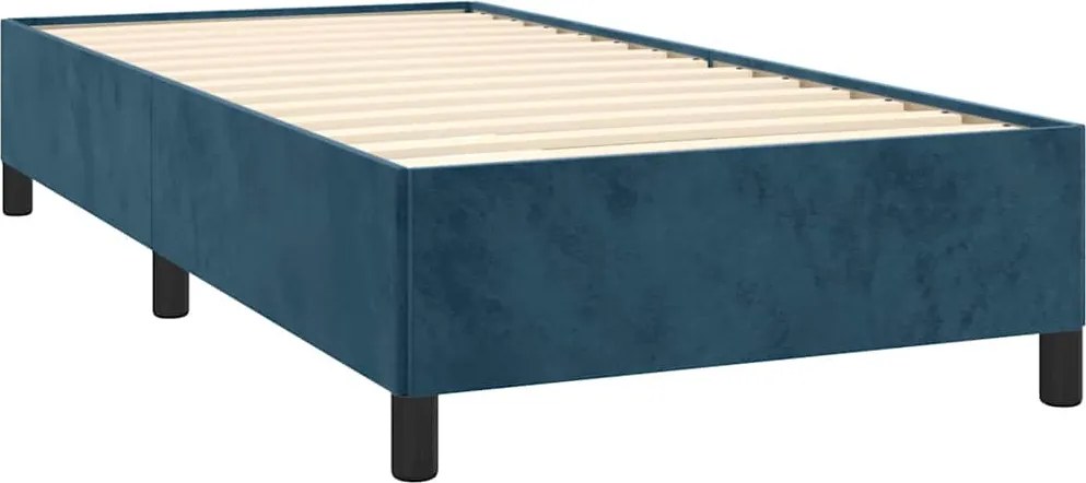 Box spring postel s matrací tmavě modrá 90x200 cm samet 3129373