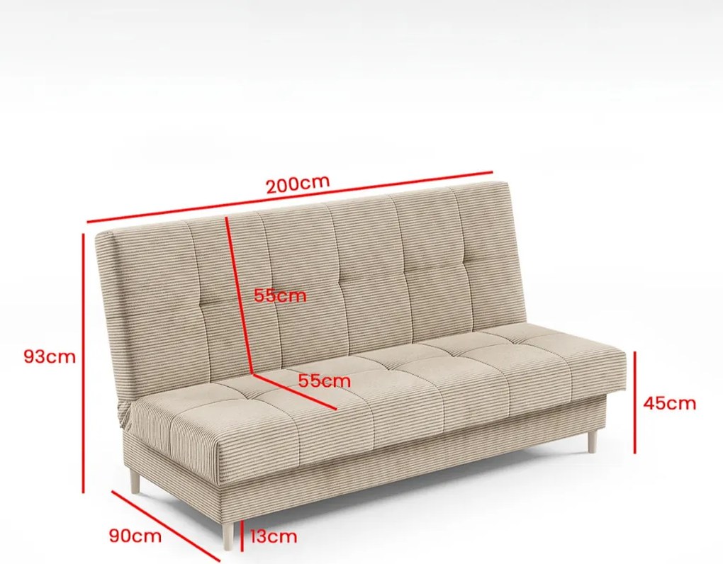 Eka Pohovka NOTTI, 200 cm Barva látky: Světle šedá (Poso 55)