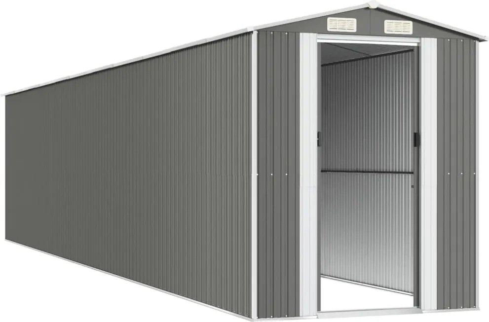 Zahradní kůlna světle šedá 192 x 938 x 223 cm pozinkovaná ocel 3147447