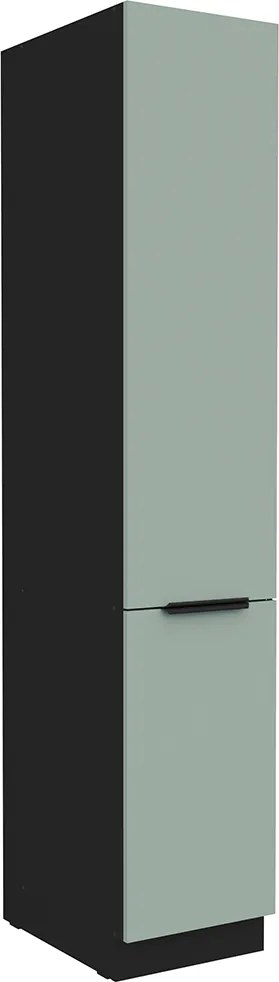 ARIA sc | vysoká skříňka 40 DK-210 2F potravinová s policemi | 40 cm | ANTI FINGERPRINT povrch | černá/aquamarine
