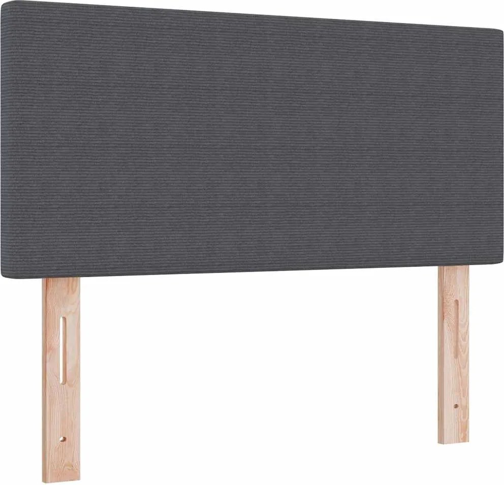 Postel s boxspringem s čelo Tmavě šedá a bílá 80 x 200 cm 3337488