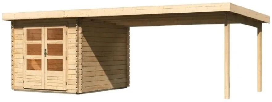 Dřevěný zahradní domek BASTRUP 4 s přístavkem Lanitplast